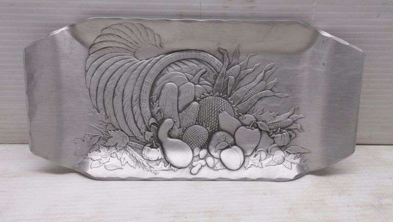 Hand hammered and forged metal bread plate, originally from the store ...