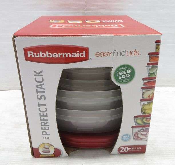 Rubbermaid Perfect Stack 20-piece set of bowls and lids, includes larger sizes, NIB - Albrecht ...