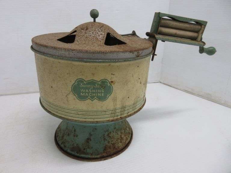 Antique Sunny Suzy Tin Toy, washing machine with rollers, salesman's ...