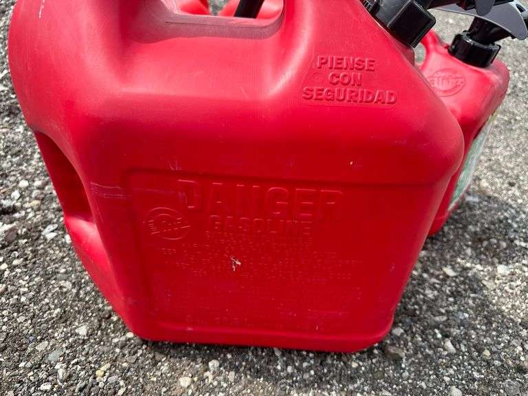 (5) Gas cans, include: 5-Gallon, 2-Gallon, Two- 2.5-Gallon, and 1 ...
