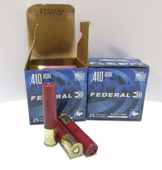 (50) Federal .410-gauge 2 1/2" Game Loads, Hi Brass, No. 6 shot ...