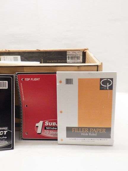 Office and school supplies, include: 17- wide and college ruled ...