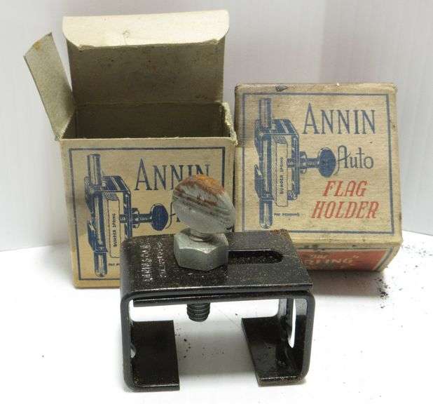 (2) Antique auto flag holders by Annin, in original boxes - Albrecht ...