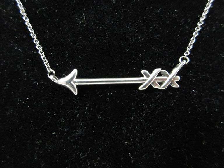 Authentic Tiffany & Co. sterling arrow necklace, signed at clasp ...
