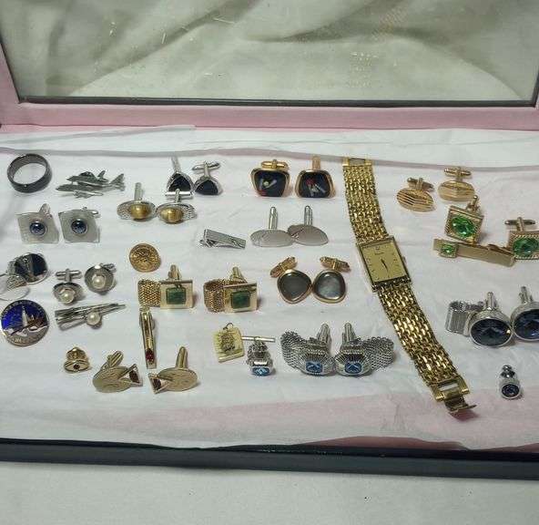 Men's vintage cufflink, tie tack/clips and more, names include Hayward ...