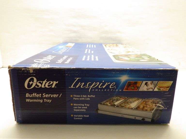 Oster buffet server, warming tray, 3-covered sections, electric, used ...