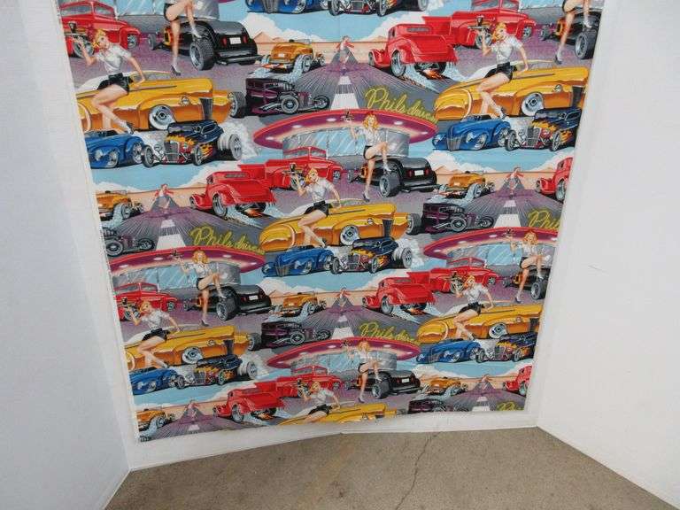 2 Yards of Phil's drive-in pin up fabric, alexander henry scenic cotton ...