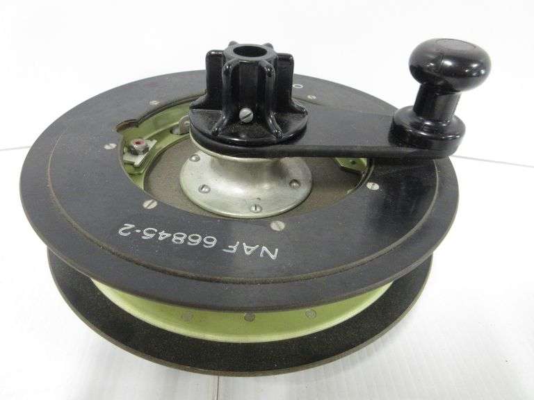 WWII Aircraft radio antenna reel, trailing wire aerial vendo, NAF-66845 ...