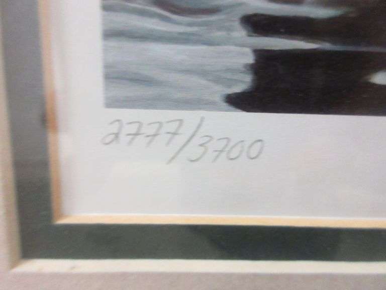 Ducks Unlimited "Feeding Time" signed print by Peter Mathios, 16" x 16 ...