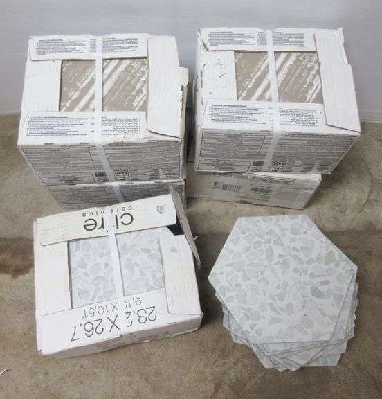 (12) Boxes of porcelain tile for floor or walls, indoor/outdoor, approx ...