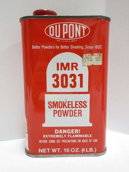 (2) Cans of IMR-3031 powder, mostly full - Albrecht Auction Service