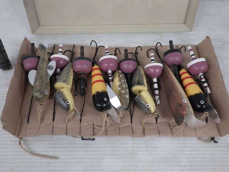 (15) Decorative fishing lures with pole, up to 30"L, new - Albrecht ...