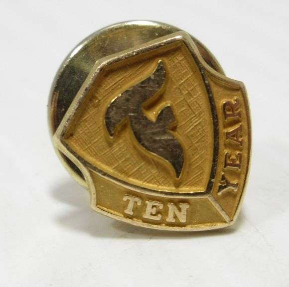 Firestone 10 year gold filled pin, good; Except where specifically ...