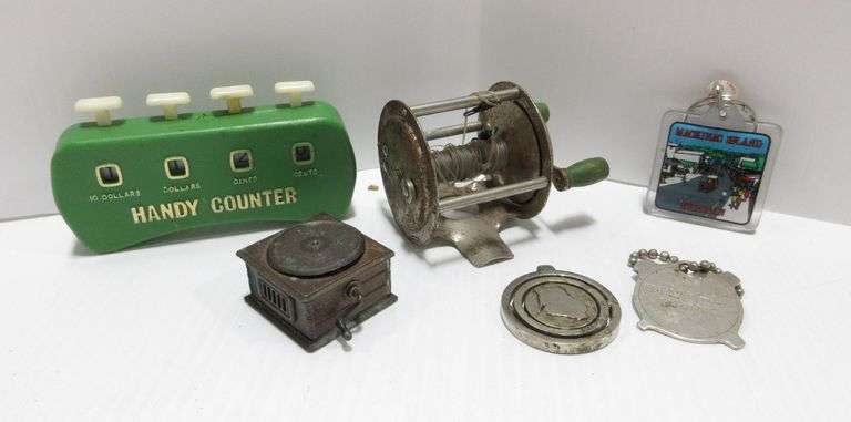 Mackinac Island keychain, Genesee bank keychain, Screwdriver, Record ...