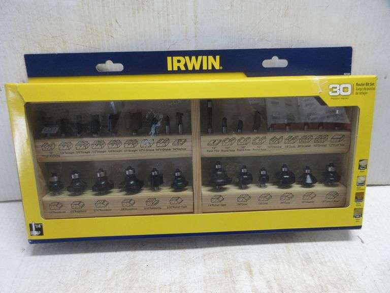 Irwin 1901049 30-Piece router bit set, 1/4" shank, new - Albrecht ...