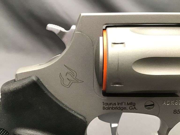 Taurus Model 856, .38 Special 6-Shot Revolver, Stainless Steel with Black Rubber Grips, 2 ...