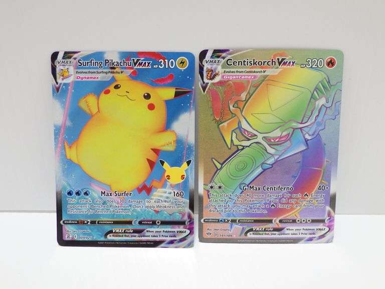 (6) Pokemon VMax Cards, 2- Are good foil fan art cards, very nice ...