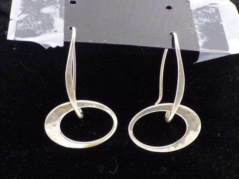 Designer signed sterling silver necklace and earrings, Earrings, Ed ...