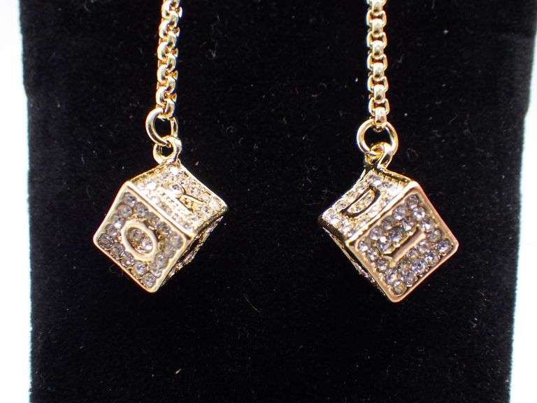 Christian Dior dangle earrings, pierced post style, CD logo tops and ...