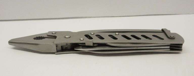 14-Function multi-tool with pliers and sheath and stainless knife, multi-tool- 5 3/4"L closed ...