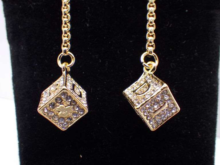 Christian Dior dangle earrings, pierced post style, CD logo tops and ...