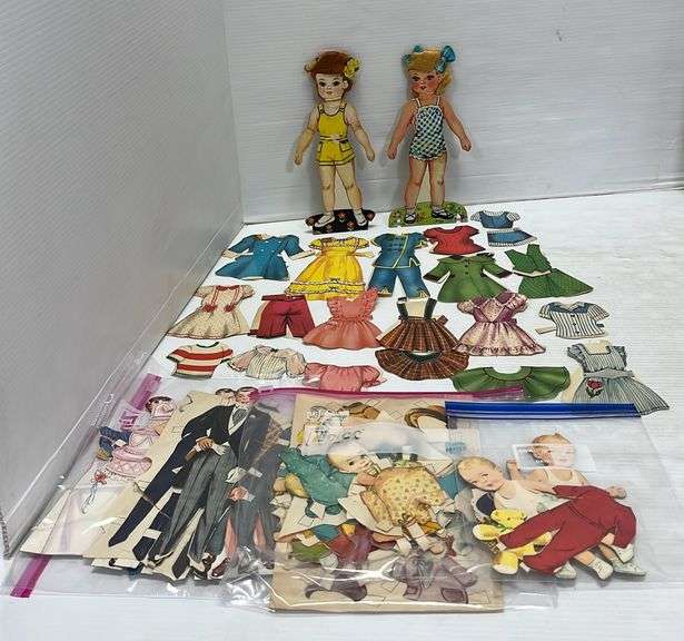 Vintage paper dolls, include: 1952 Darling dolls and clothing with ...