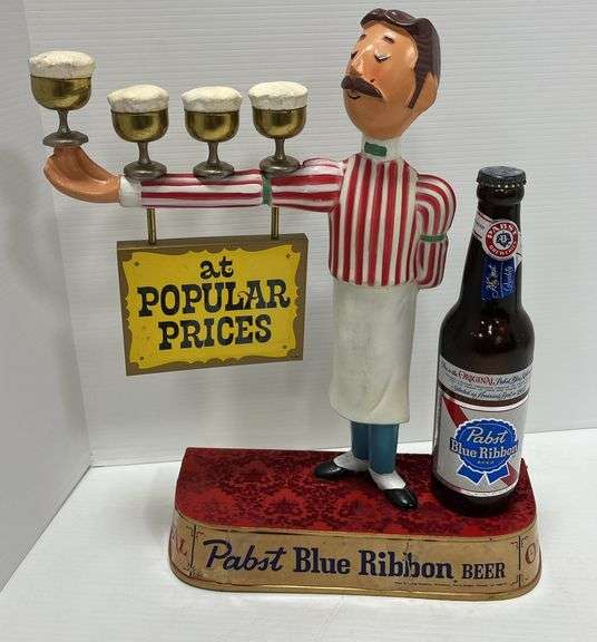 Vintage 1950s "Pabst Blue Ribbon Beer" bar display, waiter customize ...
