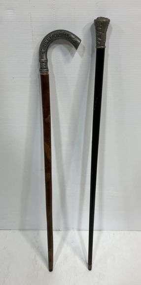 Pair of older political canes, "Annual Encampment, Sept, 20th, 1892 ...