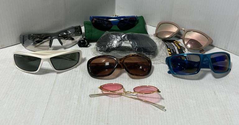 Pair of youth blue Ray Bands in green Ray Band case; (1) Pair of white ...