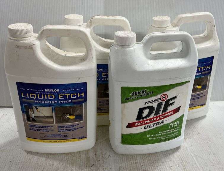 (3) Gallons Drylok masonry liquid etch, wallpaper stripper, 1 gallon ...