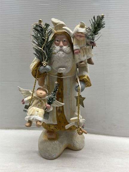Santa with Angels folk art, marked D. Calla on back, House of Hatten ...