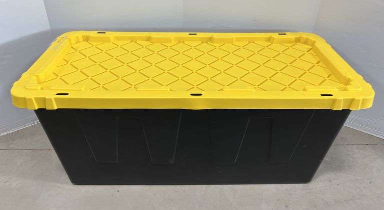 Large black storage bin with lid, 46"W x 20"H, very nice - Albrecht ...