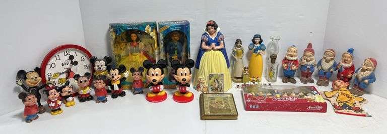 Old Snow White collectibles and Mickey Mouse items - Albrecht Auction ...
