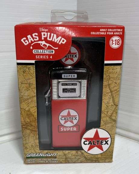 Caltex 1/18 scale older gas pump, adult collectible by Greenlight, NIB ...