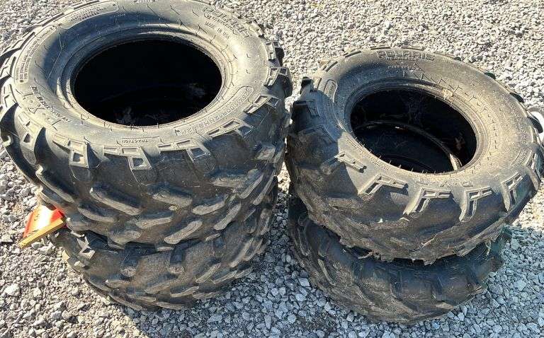 (4) Polaris 4-wheeler tires, include: two- 26" x 11R12, two- 26" x 9R12 - Albrecht Auction Service