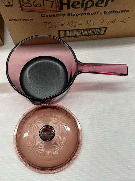 (15) Piece corning visions cranberry non-stick cookware, 1- .5L no lid ...
