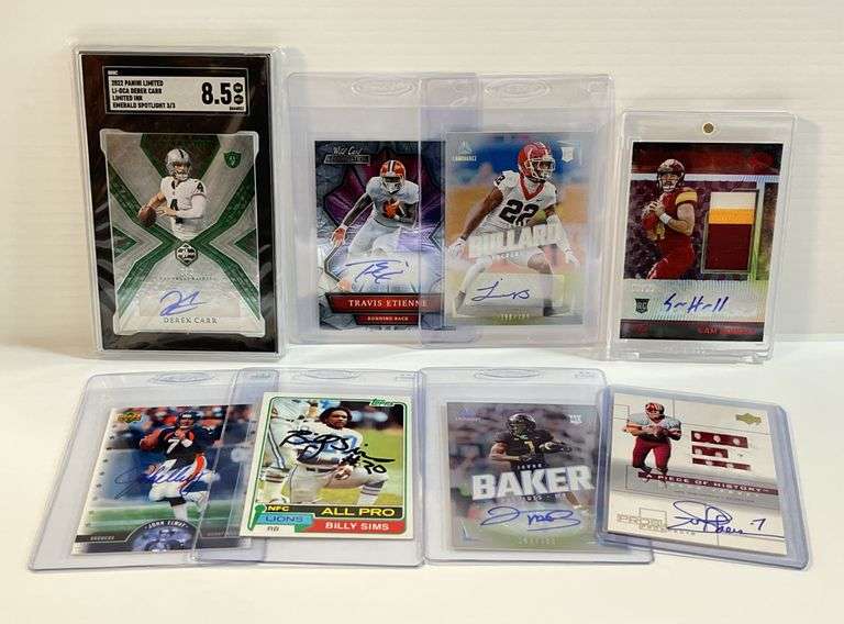 (8) NFL autographed cards, stars and hall of famers, include: Joe ...