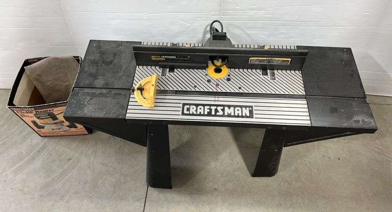Sears-Craftsman router with table and router bit set, table- 40"W ...