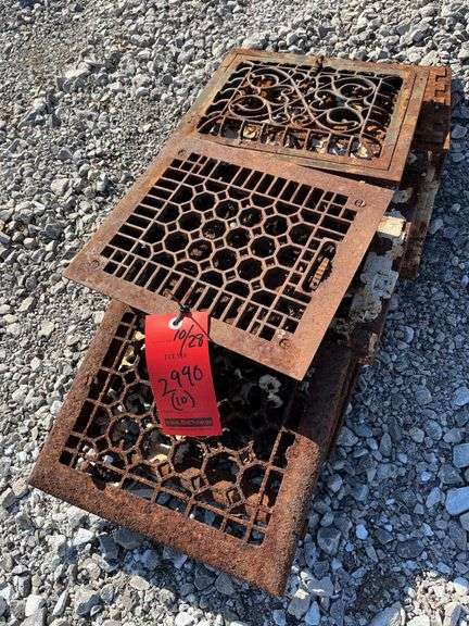 (10) Antique heat register covers, some cast iron - Albrecht Auction ...