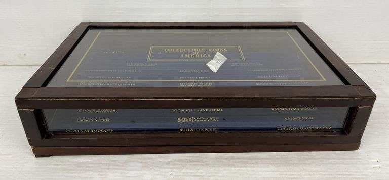 Coin Collectible box, 18"W x 11"D x 4"H, good - Albrecht Auction Service