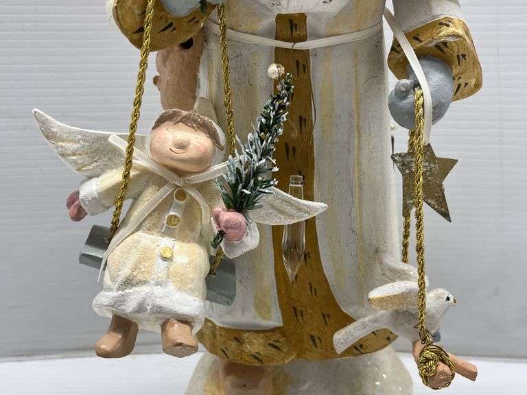 Santa with Angels folk art, marked D. Calla on back, House of Hatten ...