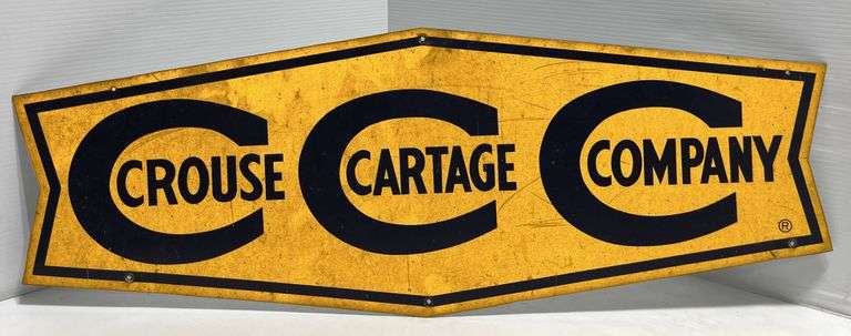 "CCC Crouse Cartage Company" metal sign, 11" x 32"L - Albrecht Auction ...