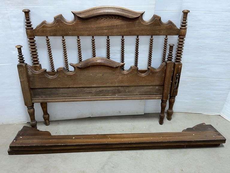 3/4 Size spool bed, from the 19th century, headboard- 53" x 43", good ...