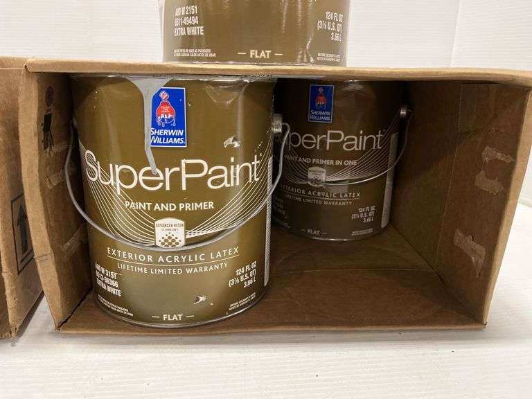 (8) Gallons of paint, include: 4- Paint and primer exterior, 4- Paint ...