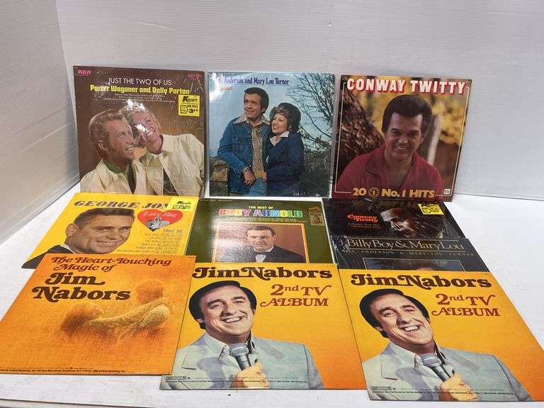Vinyl records, include: Jim Nabors, Bully Boy and Mary Lou, Conway ...