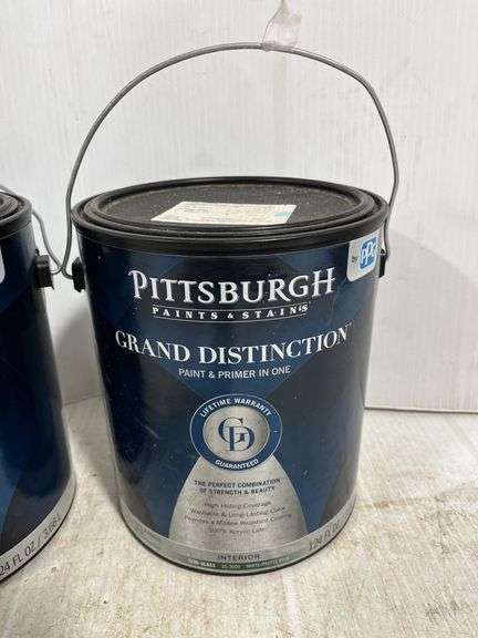 (2) Semi-gloss interior paint cans, new - Albrecht Auction Service