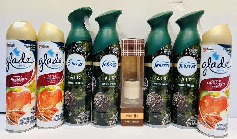 (4) Febreze air winter spruce, (3) Glade apple cinnamon, Chesapeake Bay ...