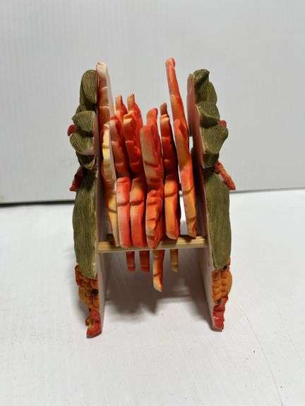 Ceramic pilgrim boy and girl figures and fall coaster set, up to 13 1/2 ...