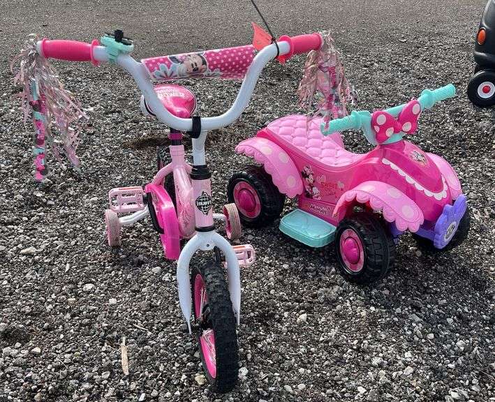 Minnie-Mouse pink chick bike with minnie-mouse 4-wheeler - Albrecht ...