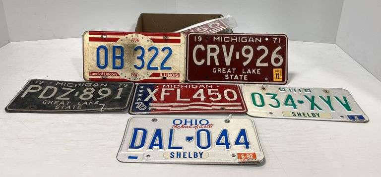 (17) Older license plates, mostly matching sets, 12"W, used - Albrecht ...